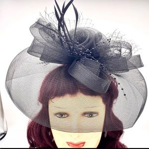 Accessories | Vintage 195s Style Black All Net Full Size Fascinator ...